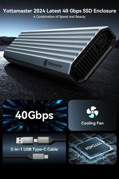 Yottamaster HC Dual Bay M.2 NVMe Duplicator Offline Cloner