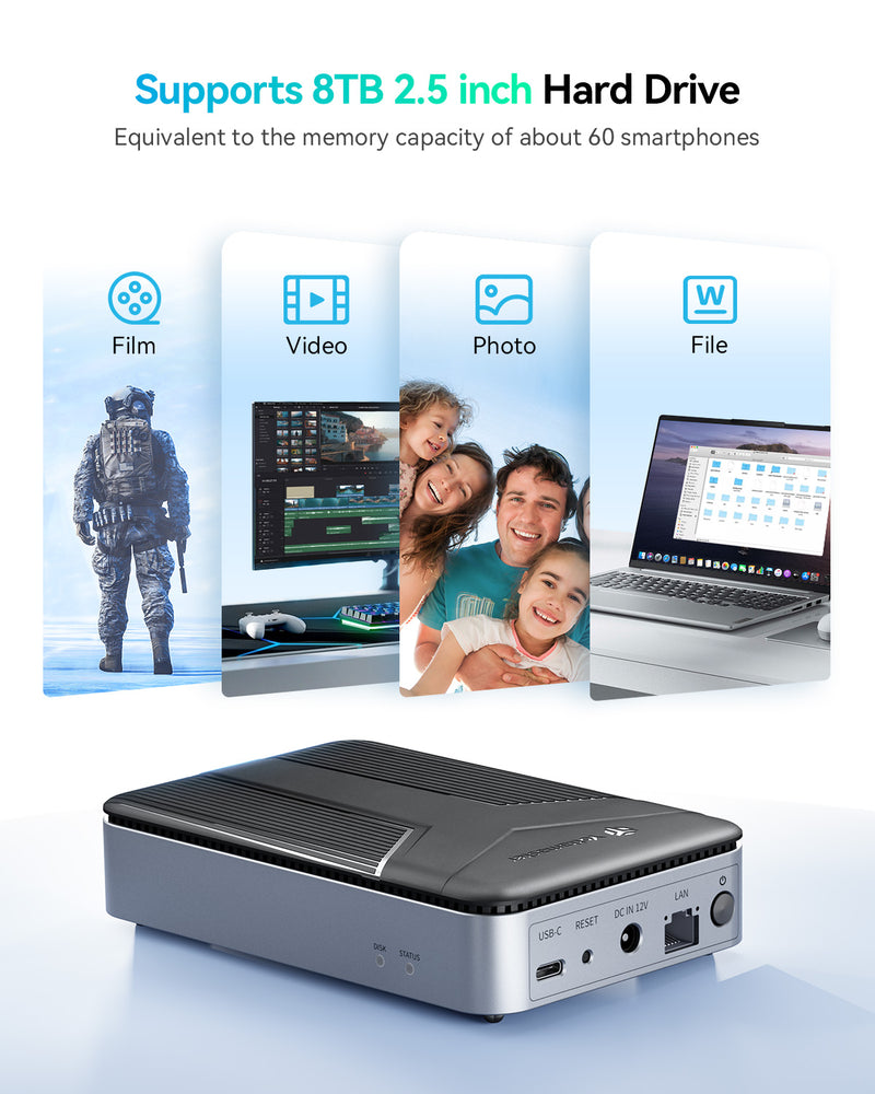 Yottamaster DM1 NAS Enclosure for 2.5" SATA HDD/SSD (Personal Cloud, U