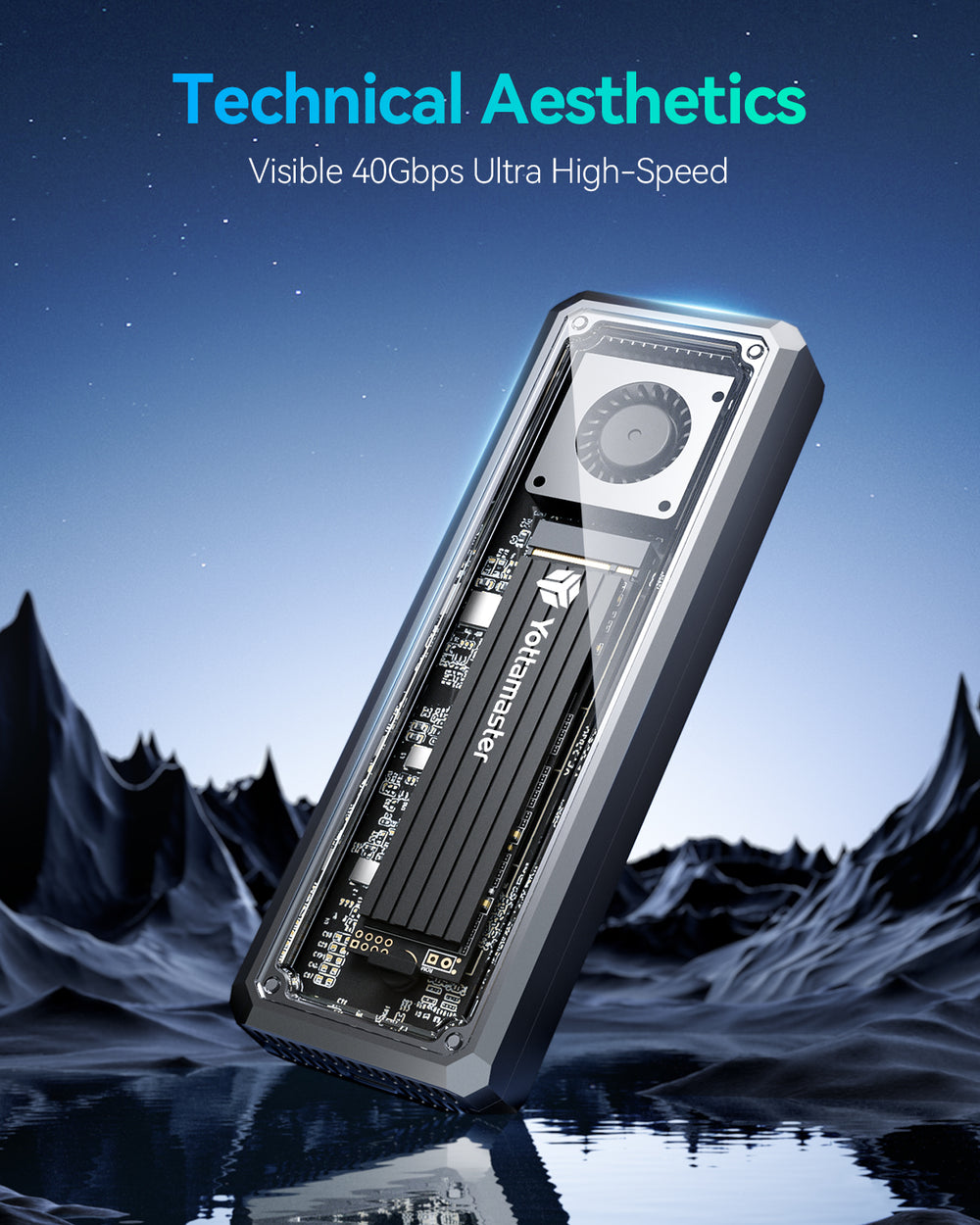 Yottamaster YACOM2 40Gbps USB4 M.2 NVMe SSD Enclosure with Cooling Fan