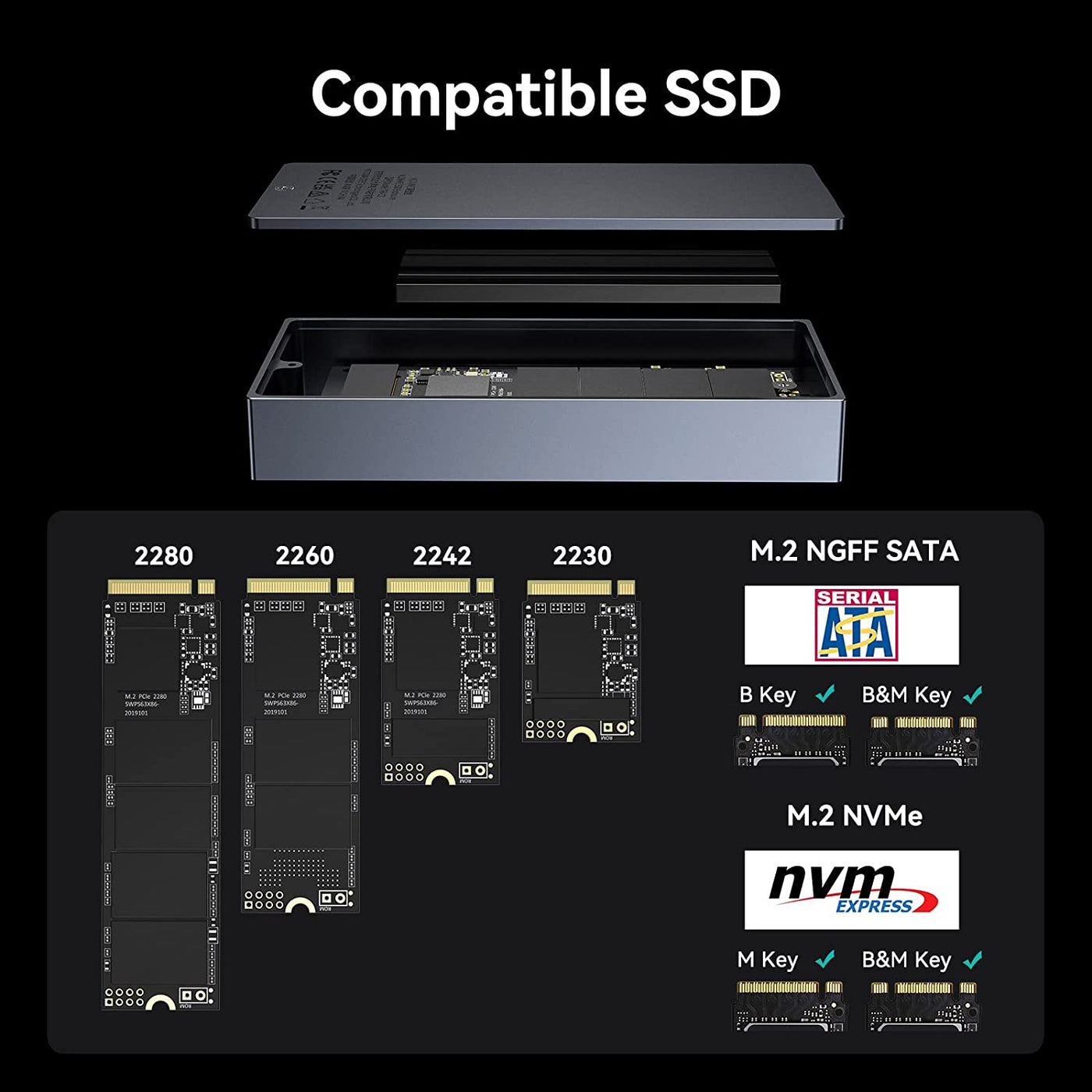 Yottamaster TR4 M.2 NVMe SATA Enclosure 10Gbps USB C External