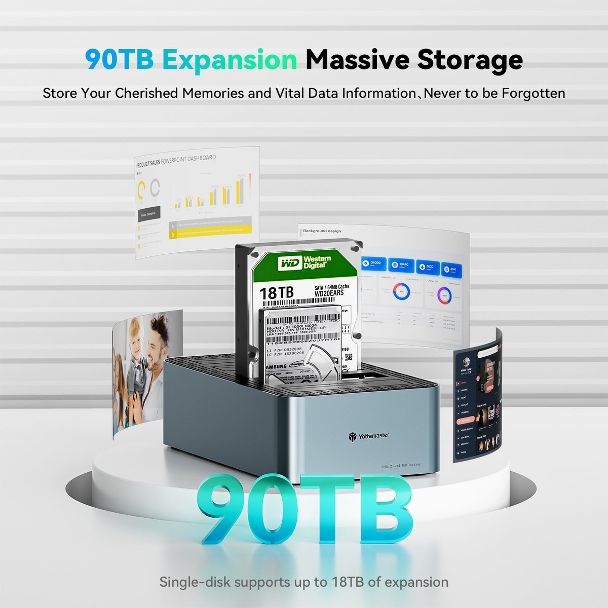Yottamaster KB500C Knight Offline Clone 5 Bay Hard Drive for 2.5 & 3.5