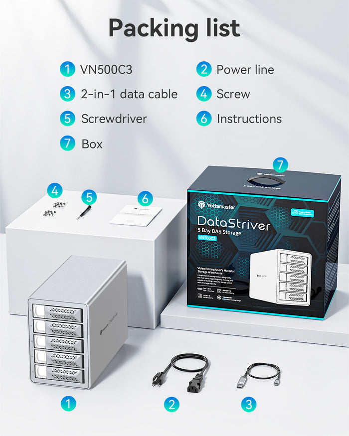 Yottamaster VN500C3 5-Bay External Hard Drive Enclosure (Up to 330TB,