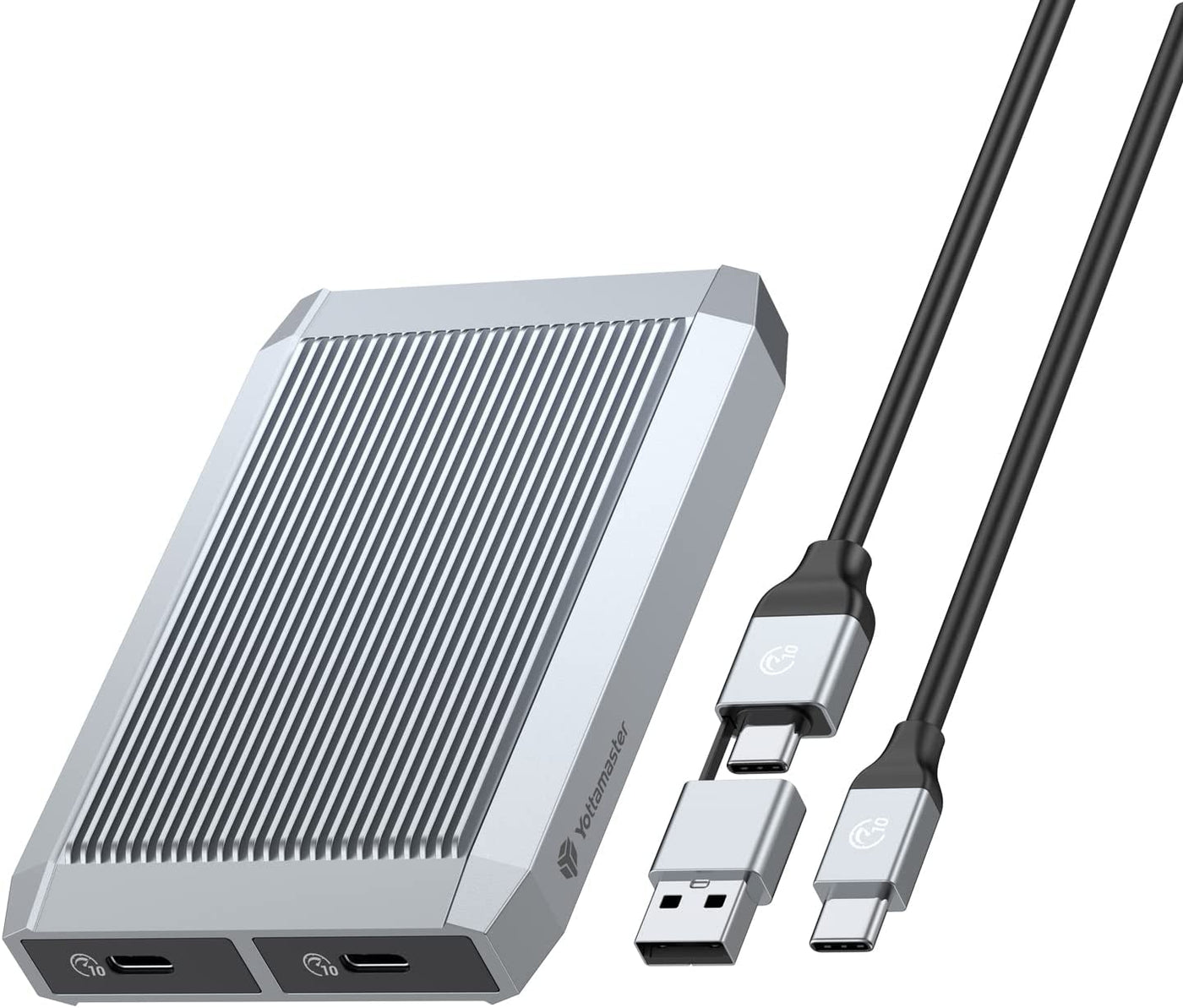 Yottamaster TR13 M.2 Nvme Dual Bay USB C SSD Enclosure 10Gps Tool-Free