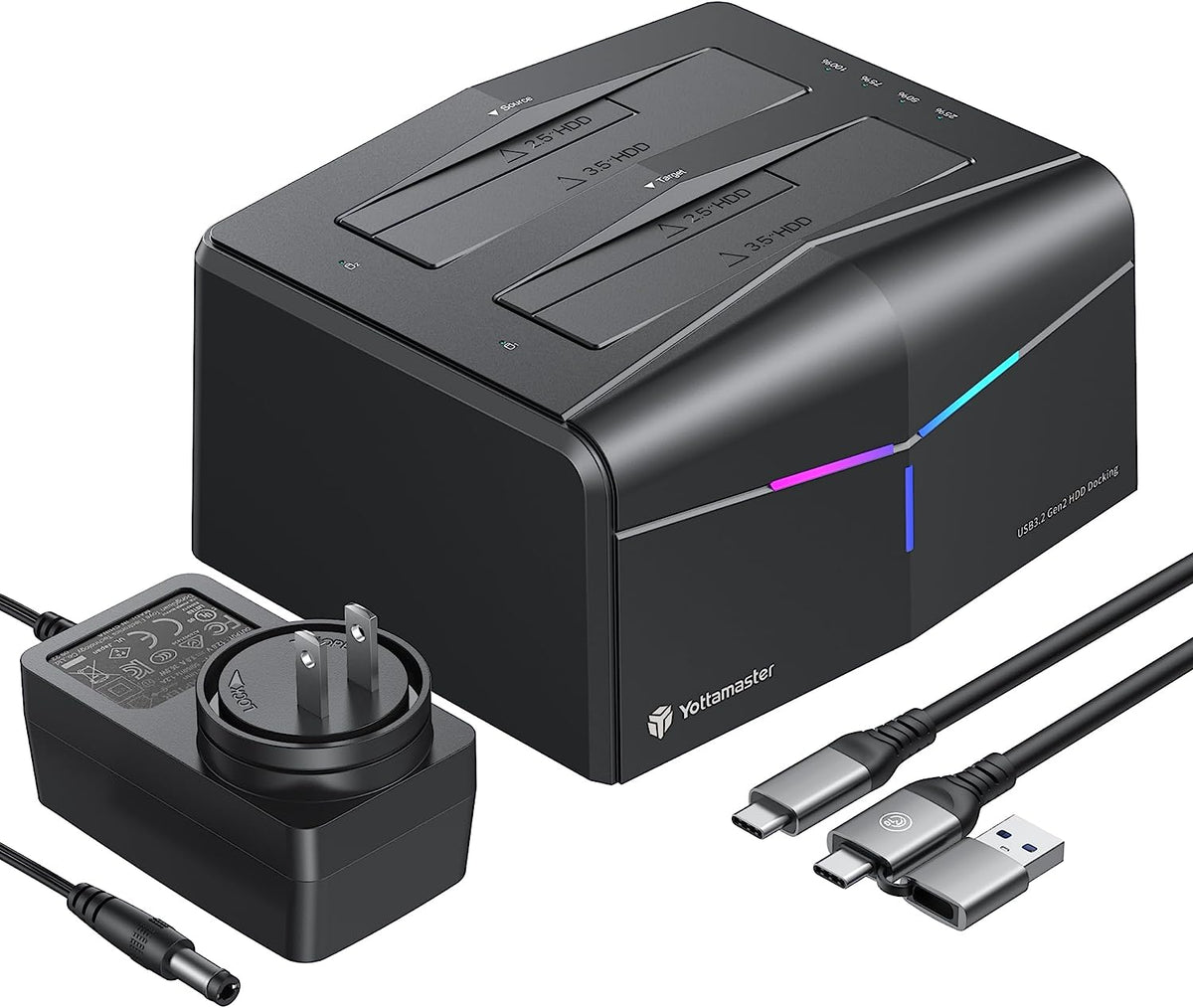 Yottamaster Knight Offline Clone Dual Bay Hard Drive for 2.5 & 3.5 inc